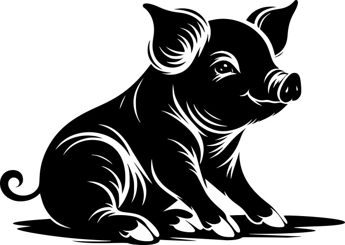 Peaceful slumber of a piglet Royalty Free Vector Image