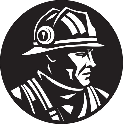 Bold firefighting symbol in black art Royalty Free Vector