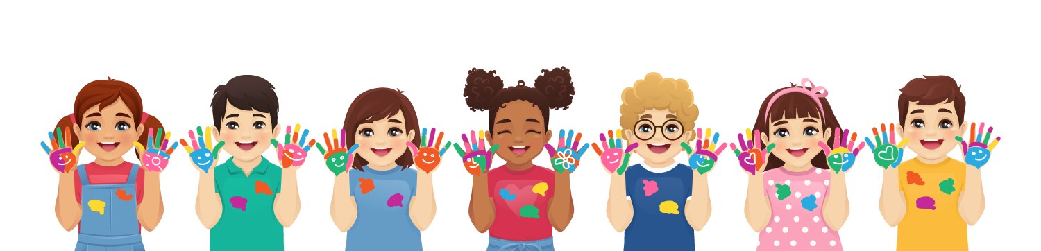 Smiling kids Royalty Free Vector Image - VectorStock