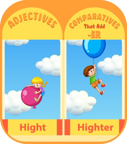 Learning colors flashcard for kids cute cartoon Vector Image