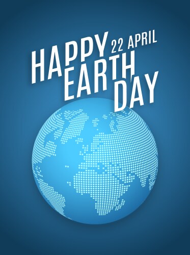 Earth day banner 22nd april sun with clouds Vector Image
