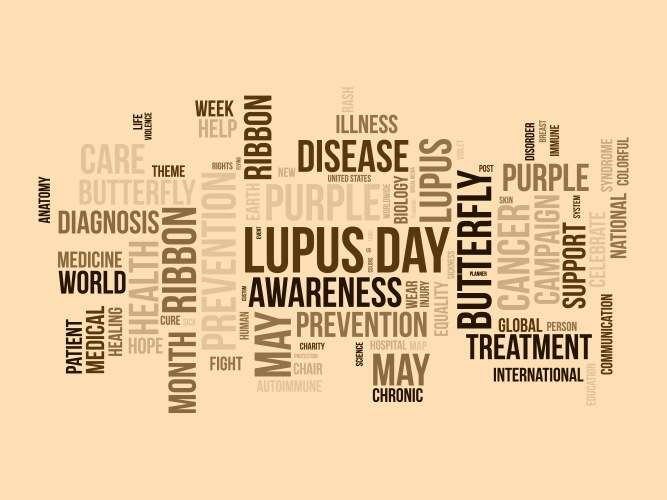 Lupus day word cloud template health awareness Vector Image