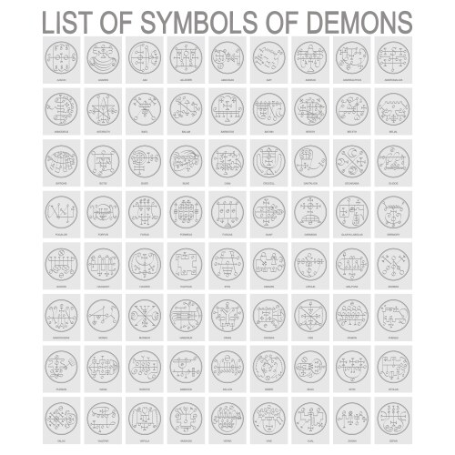Collection demon symbols and their sigils Vector Image