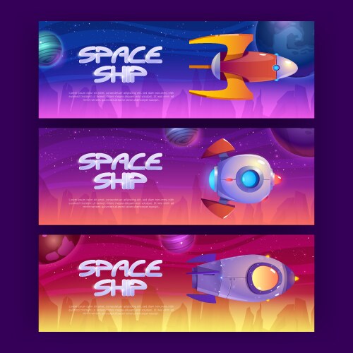 Vertical space banners set cosmic Royalty Free Vector Image