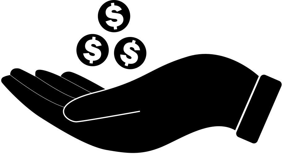 Receiving hand symbol receive donation giving Vector Image