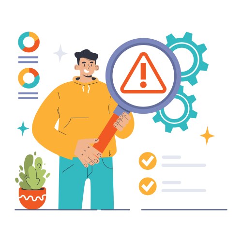 Risk assessment concept flat Royalty Free Vector Image