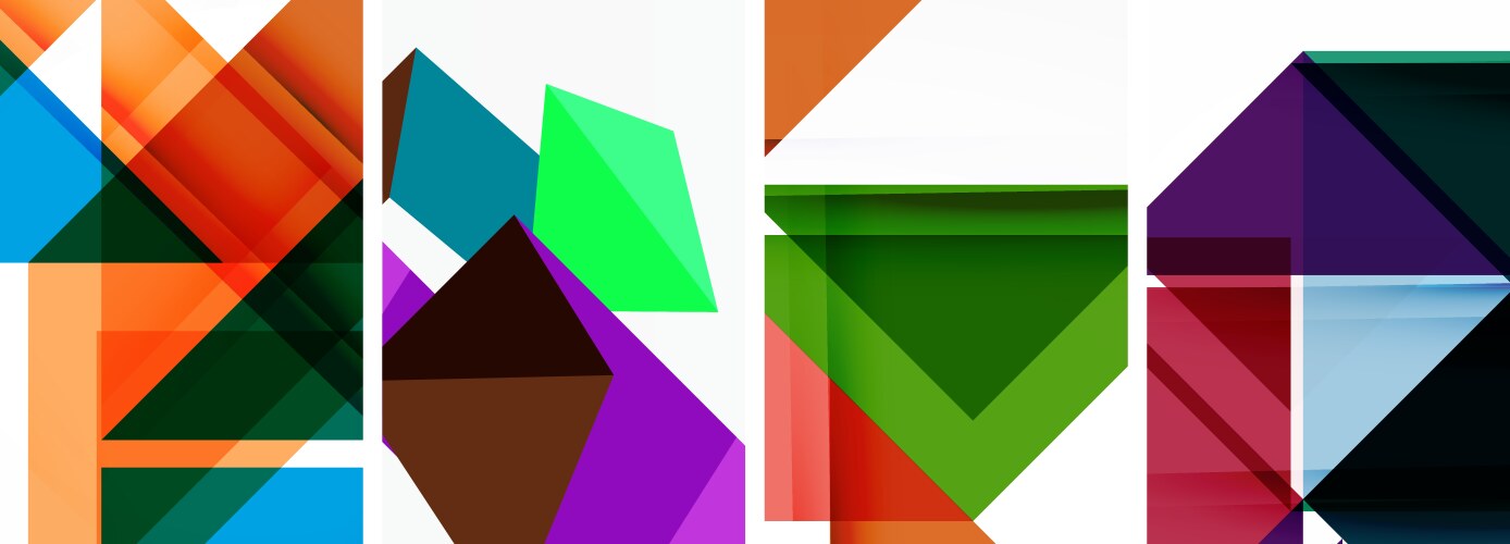 Set of abstract random triangle composition Vector Image