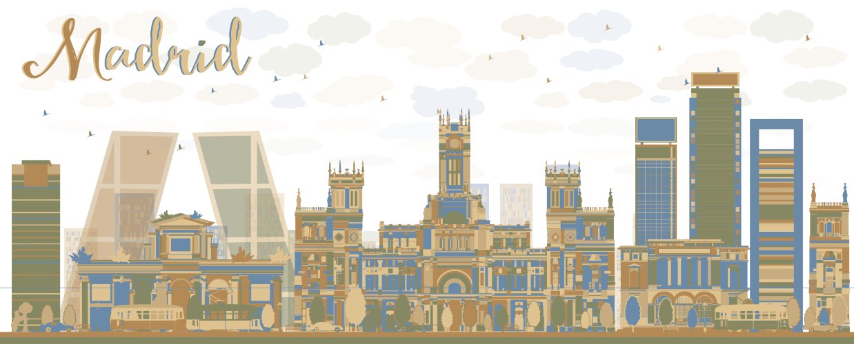 Spain madrid travel landmarks Royalty Free Vector Image