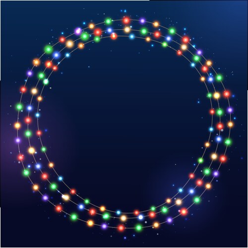 Christmas lights border Royalty Free Vector Image
