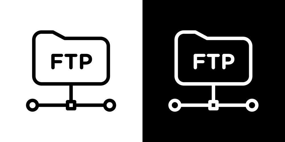 Ftp icon set ftp server web connection symbol ftp Vector Image