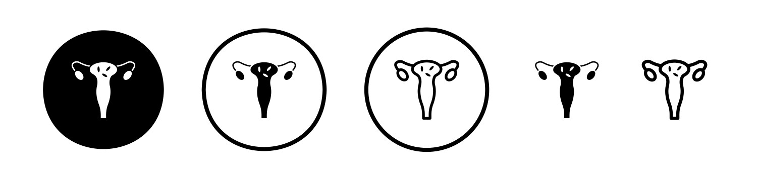 Pelvic inflammatory disease icon set on white Vector Image
