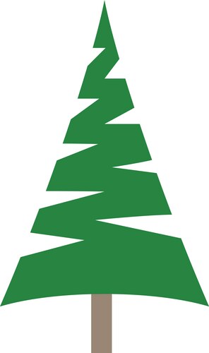 Pine Tree Silhouette on Water – Royalty-Free Vector | VectorStock