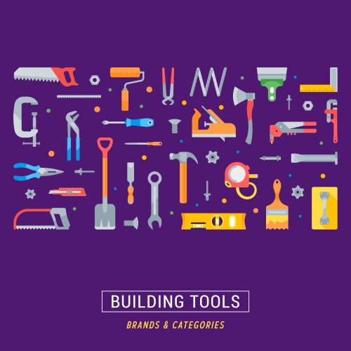 Website banner building tools Royalty Free Vector Image
