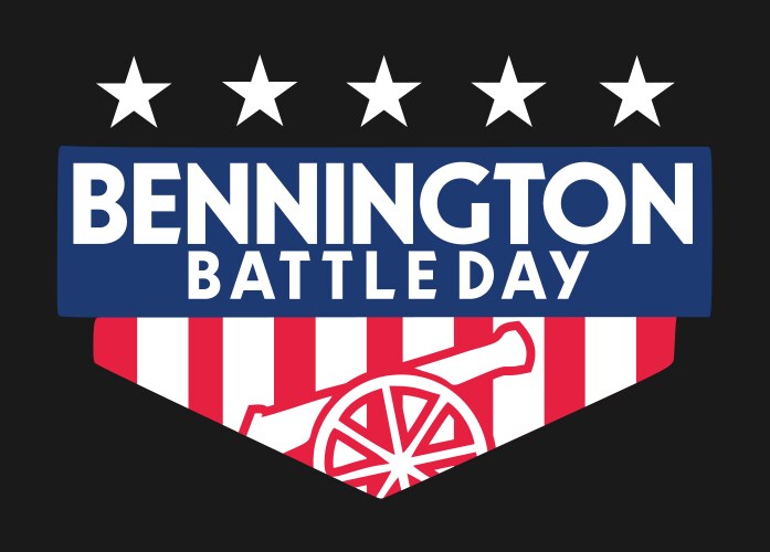 Happy bennington battle day with the silhouette Vector Image