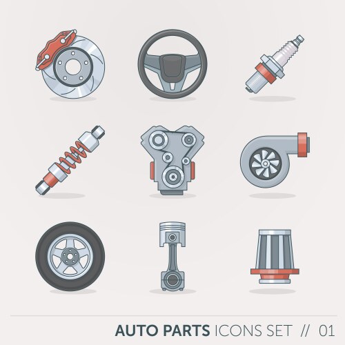 Car parts 2 Royalty Free Vector Image - VectorStock