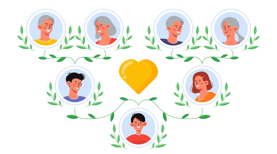 People avatars genealogical family tree elements Vector Image