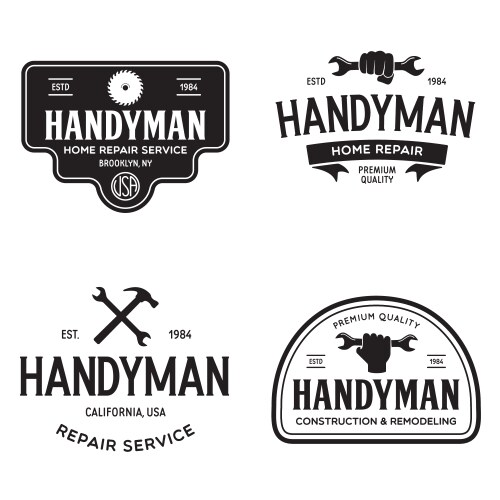 Handyman labels badges emblems and design elements