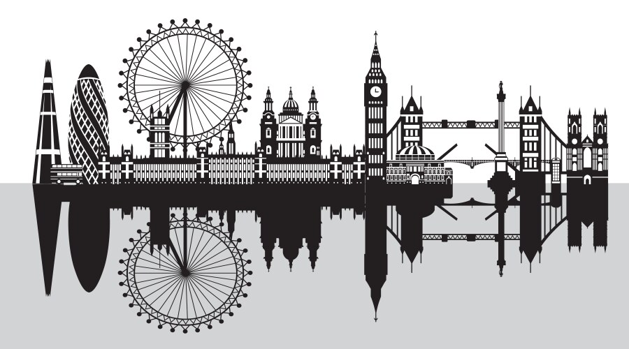London city skyline 8 Royalty Free Vector Image