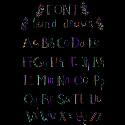 Wonderland font fairy abc Royalty Free Vector Image