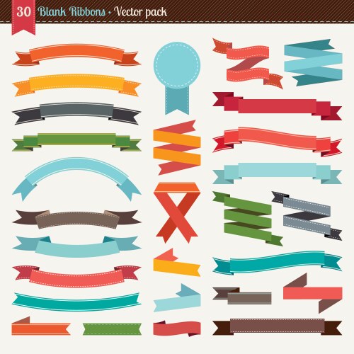 Blank ribbon and badge Royalty Free Vector Image