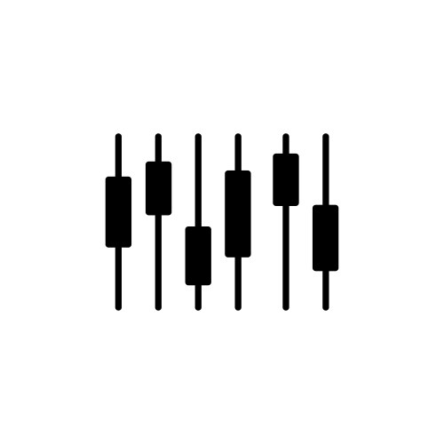 Chart candlestick icon isolated on white Vector Image