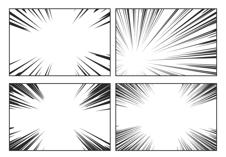 Comic speed lines set dynamic visual Royalty Free Vector