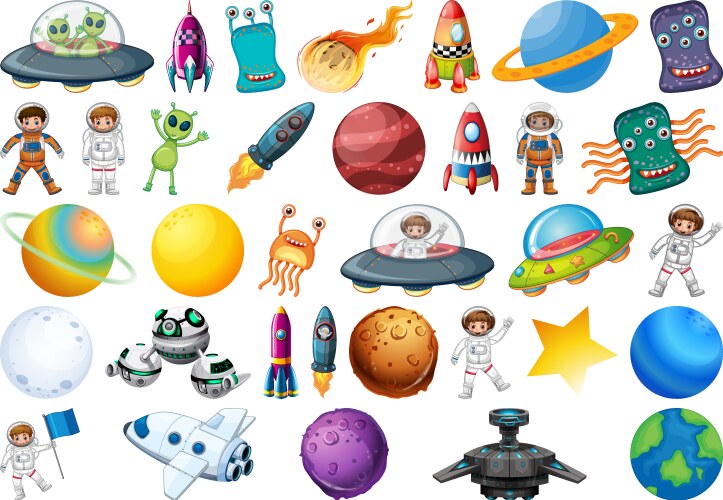 Count number space theme Royalty Free Vector Image