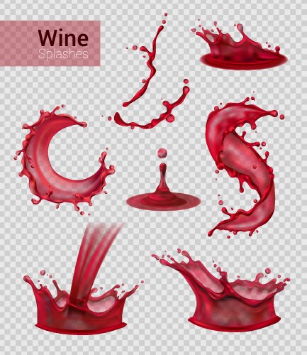 Red wine splash collection Royalty Free Vector Image