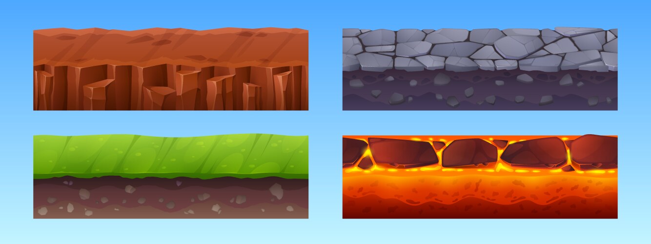 Seamless game ground textures Royalty Free Vector Image