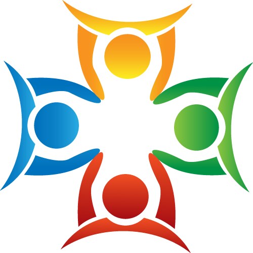 Optimistic people logo Royalty Free Vector Image