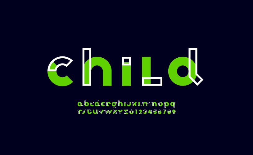 Outline font contour alphabet Royalty Free Vector Image