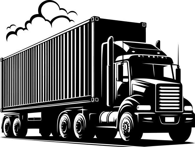 Argo container truck silhouette flat isolated Vector Image