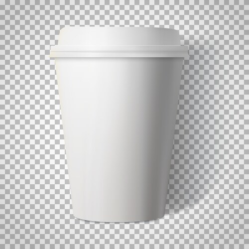 Realistic white cup isolated on transparent Vector Image