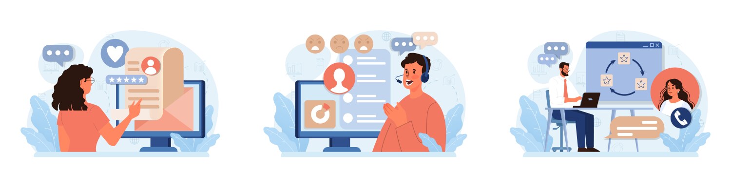 Online communication customer reviews consumer Vector Image