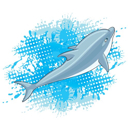 Dolphin tail out water with splashing Royalty Free Vector
