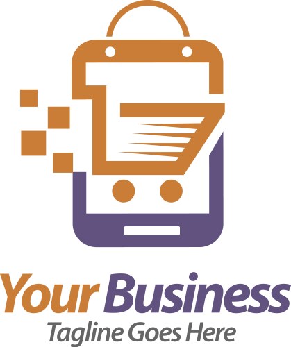 Mobile phones store logotype smartphone Royalty Free Vector