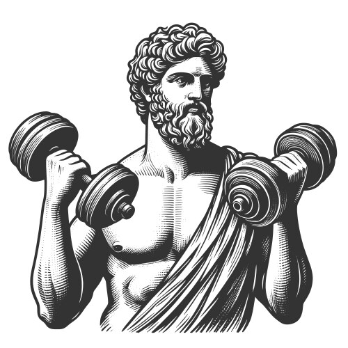 Ancient Greek Athlete - Dumbbell Workout Vector Image