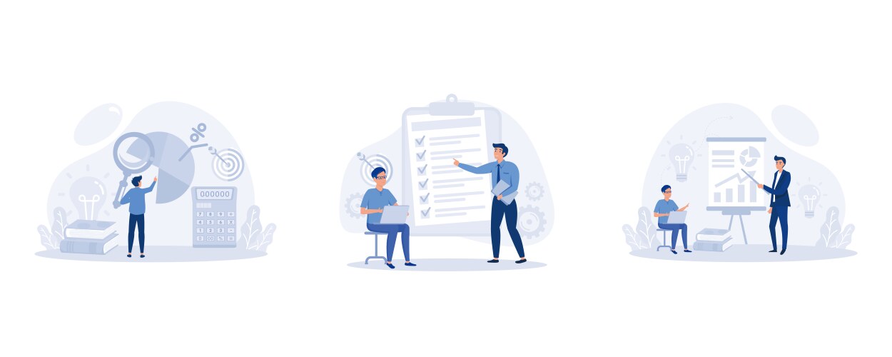 Business process documents workflow Royalty Free Vector