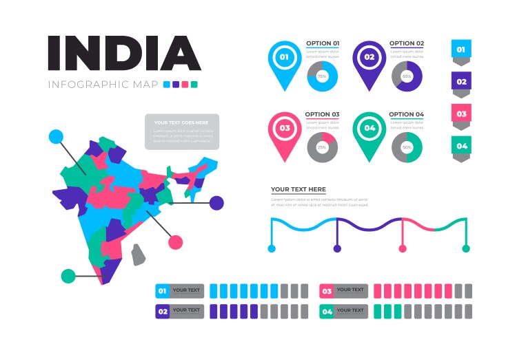 India map infographics Royalty Free Vector Image