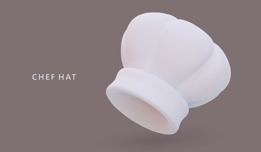 Banner with 3d realistic white chef hat toque Vector Image