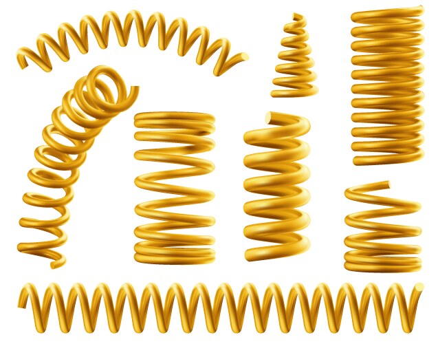 Metal spring set Royalty Free Vector Image - VectorStock