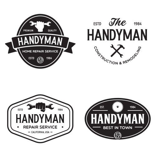 Handyman icon and logo Royalty Free Vector Image