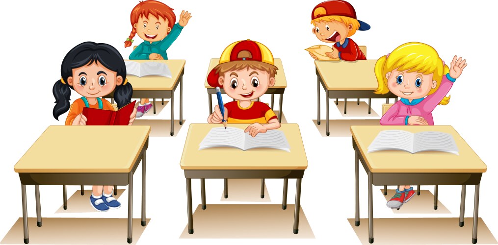 Classroom Kids Raising Hands Vector Images (over 400)