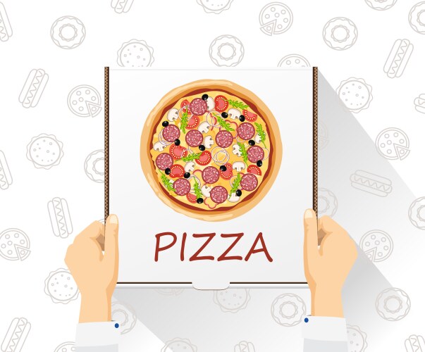 Ready to print 5 pizza food packaging box layout Vector Image