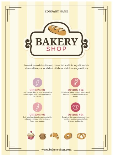 Texture bakery shop poster template Royalty Free Vector