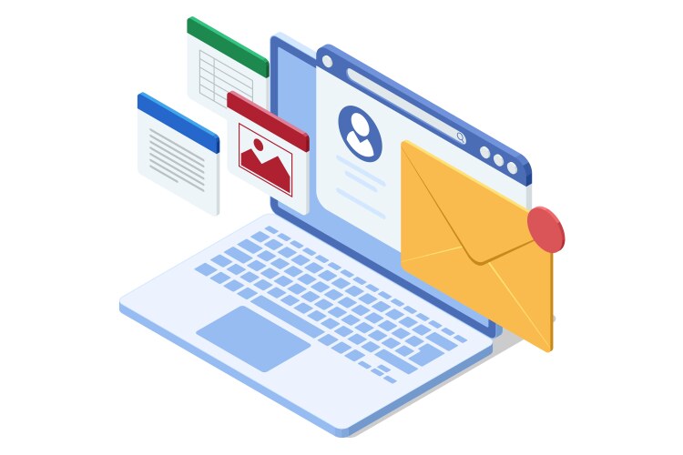 An email icon with a transparent background Vector Image