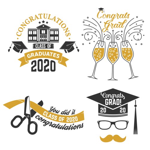 Set class 2021 badges concept Royalty Free Vector Image