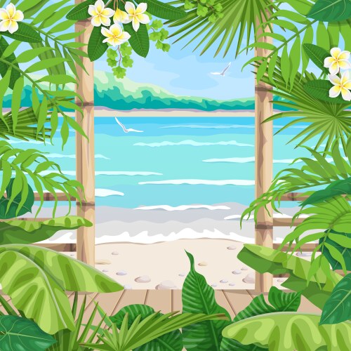 Tropical beach background Royalty Free Vector Image