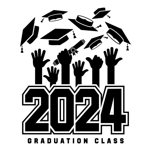 2024 graduate class logo Royalty Free Vector Image