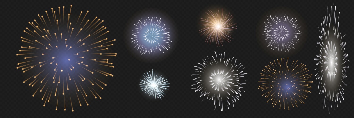Fireworks and rockets Royalty Free Vector Image